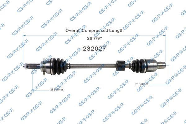 08-09 Suzuki SX4 (FWD) CV Axle Assembly - Front Right | 232027 | GSP ...